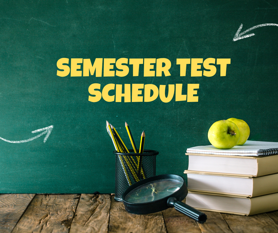 2022 High School Semester Test Schedule | Sioux Valley School District